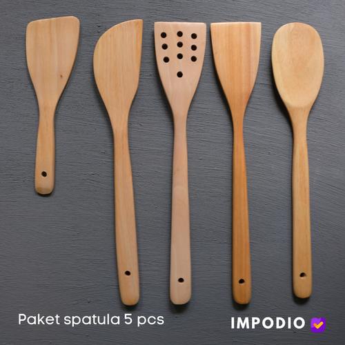 Jual Spatula / Sutil / Centong masak kayu mahoni bagus IMPODIO panjang ...