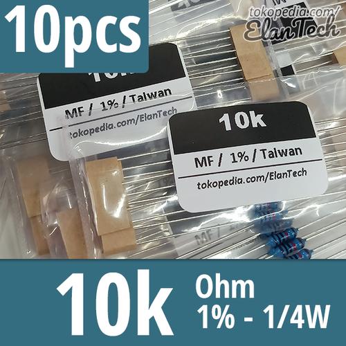Jual Resistor 10k Taiwan 10pcs 1/4W 1% 10 Kilo Ohm 0.25W ElanTech ...