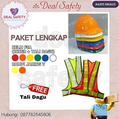 Jual Paket Helm Proyek FSA (Warna Cerah) + Rompi Safety Proyek Model V ... Jual Paket Helm Proyek FSA (Warna Cerah) + Rompi Safety Proyek Model V ...