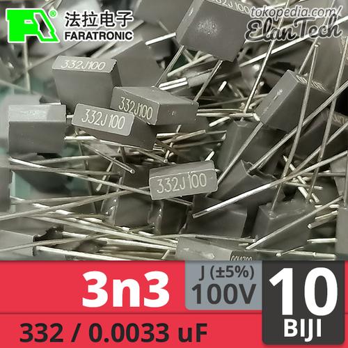 Jual Kapasitor MKM 3.3nF 3n3 / 332 / 100V J 10 pcs Capacitor Pack ...