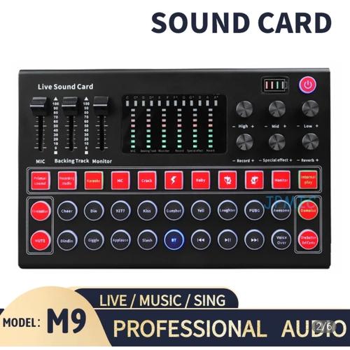 Jual AVPRO M9 Mixer USB Sound-Card Amplifier Live Broadcast Recording ...
