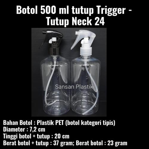 Jual Botol 500ml Trigger neck 24 / Botol plastik trigger 500ml -BOTI 500ml - Kota Depok - sansan ...