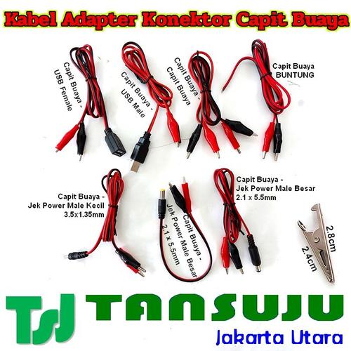 Jual Kabel Adapter Konektor Capit Buaya - USB Male Female Jek Power ...