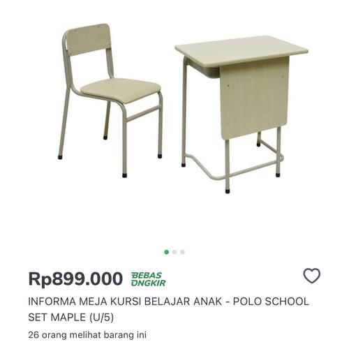 Jual Meja Belajar / Meja kerja / meja les, kayu lapis + kaki besi ...