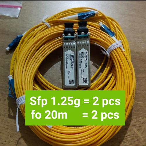 Jual sfp Huawei 1.25 singel mode 10km +kabel fiber optik 20m tinggal ...