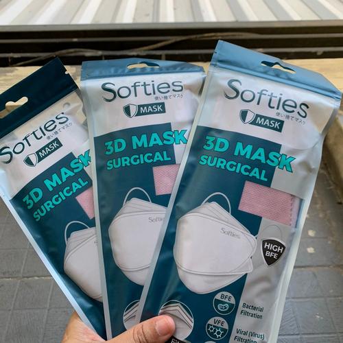 Jual Masker Softies Surgical 3D mask 4ply filter KF94 isi 5 SOFT PINK ...