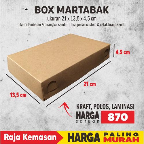 Jual BOX MARTABAK 21x13,5x4,5 CM KRAFT POLOS LAMINASI - Kota Depok ...