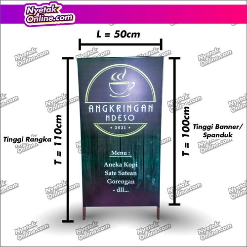 Jual Standing Banner Kayu Segitiga Bisa di Lipat + Pengunci - 110cm x ...