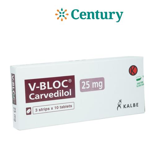 Jual V-BLOC 25MG 1 STRIP ISI 10 TAB/CARVEDILOL/OBAT JANTUNG/HIPERTENSI ...