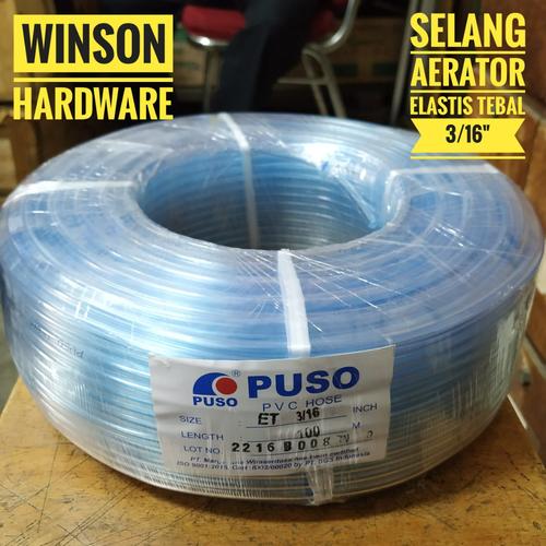 Jual Selang Elastis Tebal PUSO 3/16" Roll 100m Bening Aerator Akuarium ...