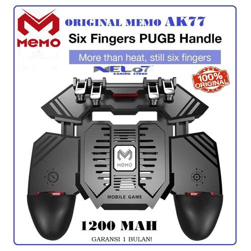 Promo ORIGINAL MEMO AK77 GAMEPAD GAMING TRIGGER 6 FINGER FUN COOLER PLUGGED - AK77 1200MAH ...