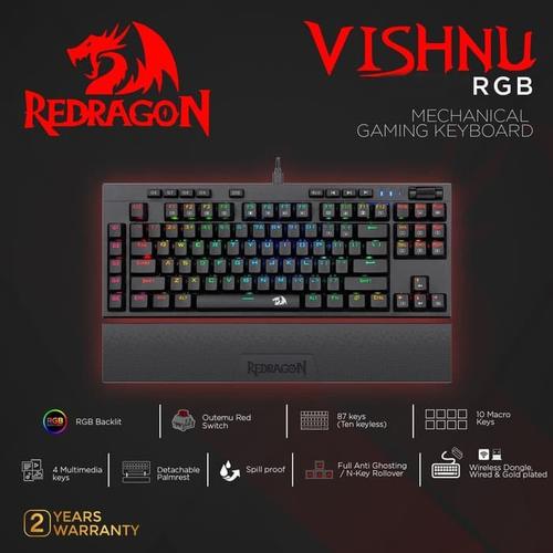 Jual Keyboard Gaming Mechanical Red Dragon Switch Macro Wireless RGB ...