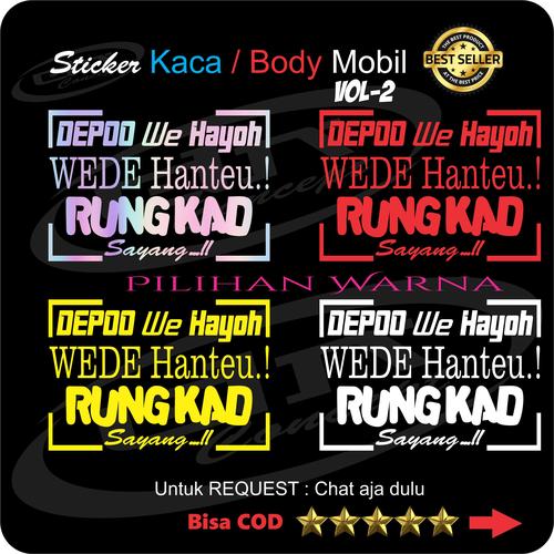 Jual Sticker STIKER KACA Pintu MOBIL Vol2 TRUCK PICK UP L300 Hologram Kata - Merah, 30x15cm ...