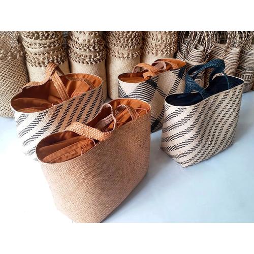 Jual Mako Rattan Bag Tas Rotan Kulit Tas Rotan Bali - Stripe Black ...