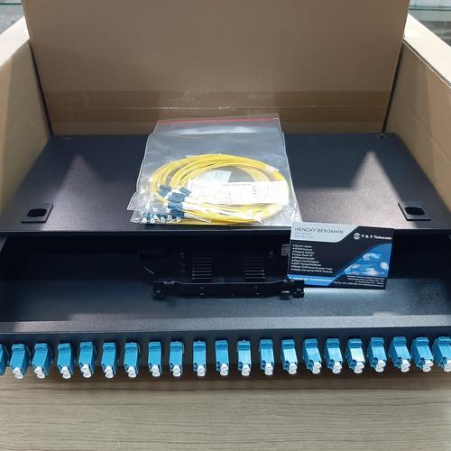 Jual ODF OTB RACK 24 CORE LC UPC FULL SET SINGLE MODE FIBER OPTIK HITAM ...