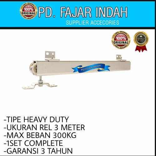 Jual rel pintu sliding HEAVY DUTY rel pintu geser 3meter 300kg rel ...