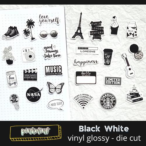 Jual STICKER DECO AESTHETIC TEMA HITAM PUTIH - Jakarta Barat - PinkMint ...