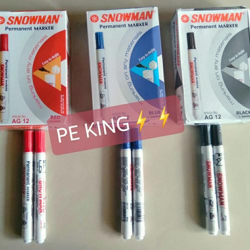 Jual Spidol Permanent Marker Snowman AG 12 AG-12 AG12 Permanen Kirim ...