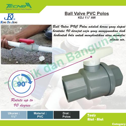 Jual Ball Valve PVC/Stop Kran PVC Polos KDJ 1.5" (Made in Taiwan ...