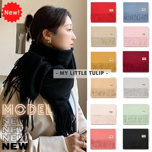 Jual Coat Winter Syal Hitam Tebal Musim Dingin Simple Elegan Keren ...