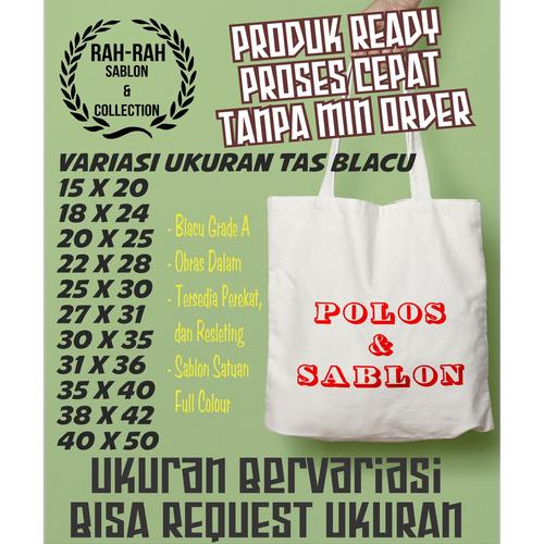 Jual Tas Totebag | Goodie Bag Blacu Grade A Polos dan Sablon Satuan ...