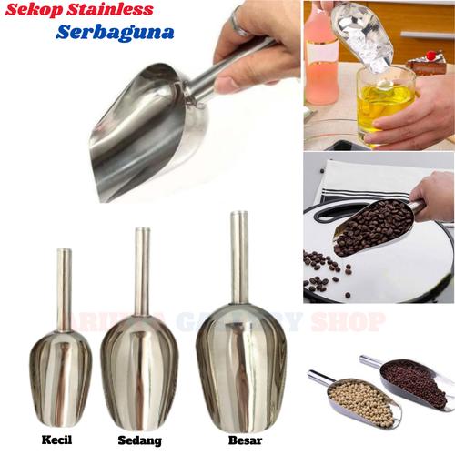 Jual Sekop es batu stainless stell Sendok Skop Tepung Beras Serbaguna ...