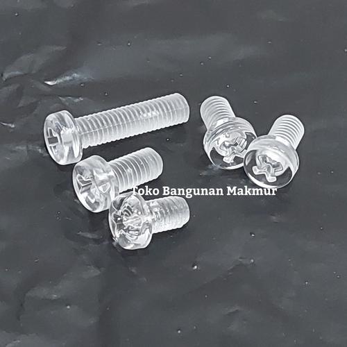Jual Baut Akrilik M4 Baut Acrylic 12mm 14mm 16mm 20mm - M4x16 Baut saja ...