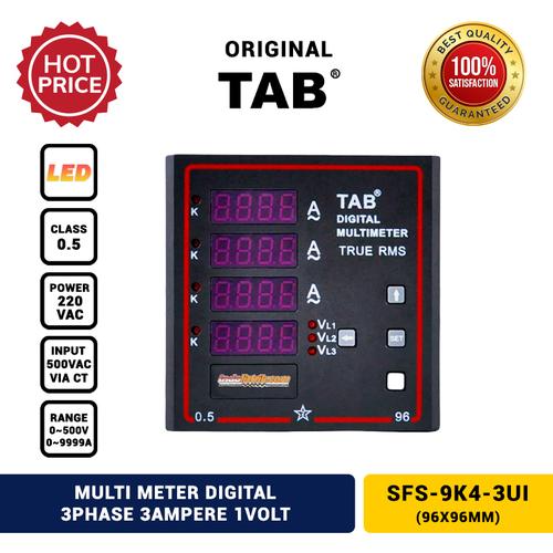 Promo Multi Meter Digital 3 Phase 3 Ampere, 1 Volt 96x96mm TAB - Hitam ...