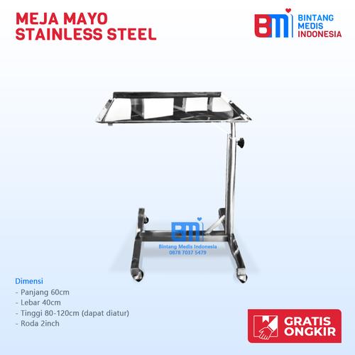 Promo Meja Mayo Stainless Steel Pasien - Overbed Table Medis - Meja ...