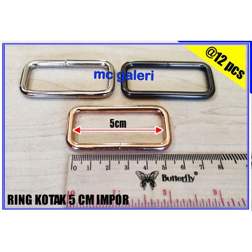 Jual AKSESORIS TAS RING KOTAK TEBAL (JUAL PER 12 PCS) UKURAN 5 cm ...