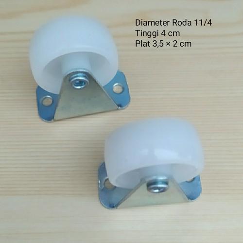 Jual Roda Plastik Putih 1.25 Inch Mati / Roda 1-1/4" Lemari Etalase ...