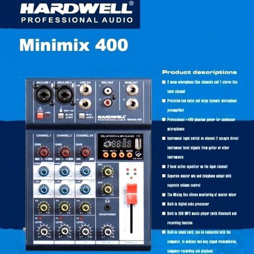 Jual MIXER AUDIO HARDWELL MINIMIX 400 USB- BLUETOOTH INTERFACE ORIGINAL ...