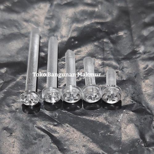 Jual Baut Akrilik M3 Baut Acrylic 4mm 5mm 6mm 8mm 10mm - M3x4 Baut saja ...