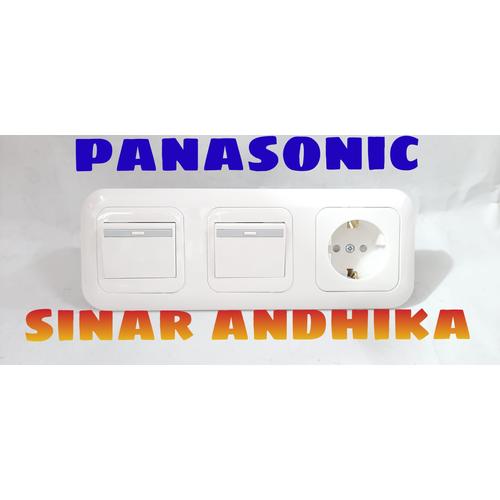 Jual Saklar Seri Lebar Panasonic +Stop Kontak Cp Wej7823+Wej414121 ...