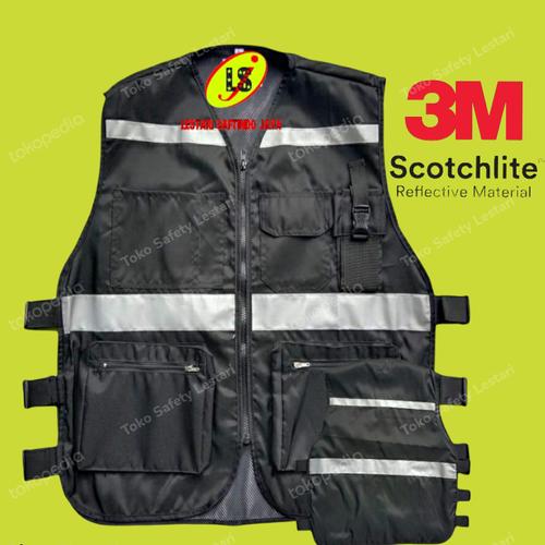 Jual SAFETY VEST/ROMPI SAFETY REFLEKTOR 3M WARNA HITAM /ROMPI KERJA ...