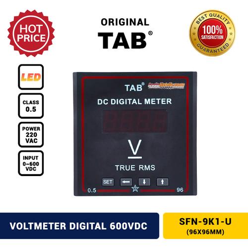 Promo Voltmeter Digital DC 0 - 600V 96 x 96 mm TAB Volt Meter DC Mutu ...