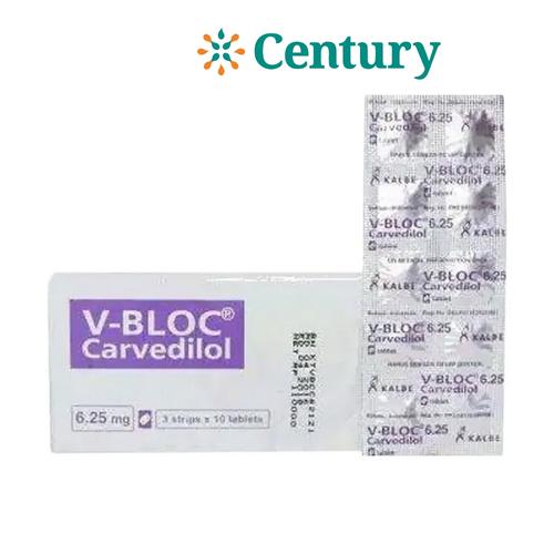 Jual V-BLOC 6.25MG 1 STRIP ISI 10 TAB/CARVEDILOL/OBAT JANTUNG ...