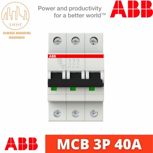 Jual MCB 3P 40A 3 Phase 40 Ampere 3 Pas 40 Amper 6kA ABB Original SNI ...