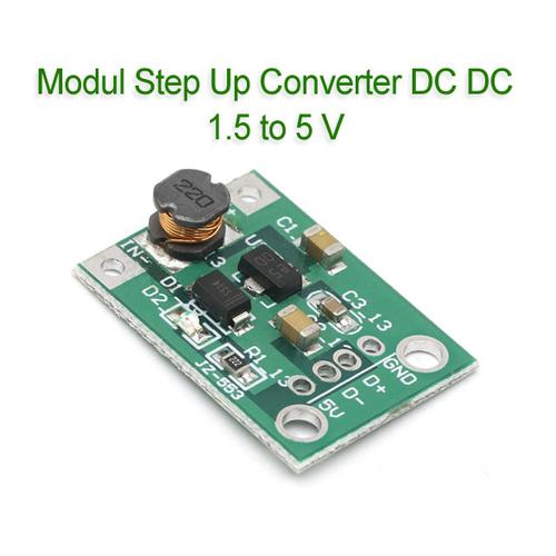 Jual Modul Step Up Tegangan Voltage Converter DC DC 1.5 V (1-5V) ke 5 V ...