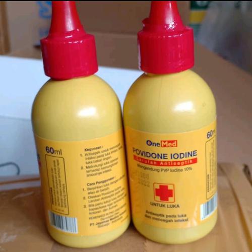 Jual Onemed Povidone Iodine Ecodine 60 ml Obat Merah Antiseptik 60ml ...