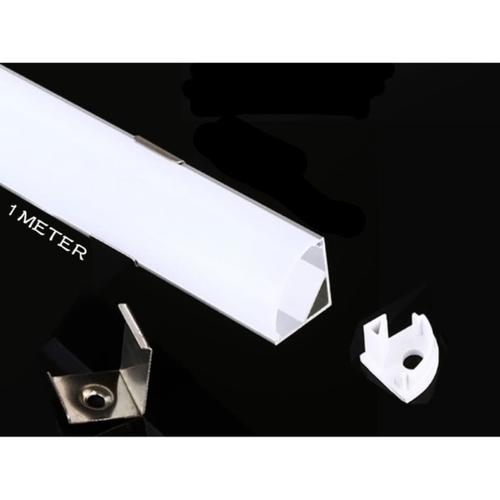 Jual cover led strip alumunium siku sudut 1meter / rumah led strip ...