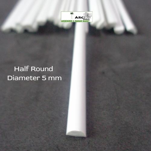 Jual ABS HALF ROUND STICK 5mm BAHAN MAKET ARSITEKTUR/DESAIN INTERIOR ...