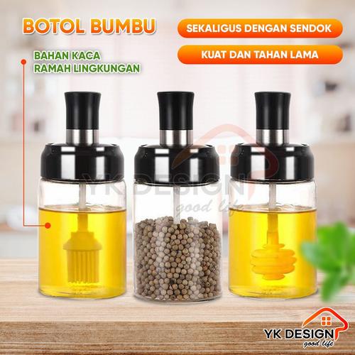 Jual YK DESIGN Botol Bumbu Dapur Unik kaca Gula Garam Minyak Goreng ...