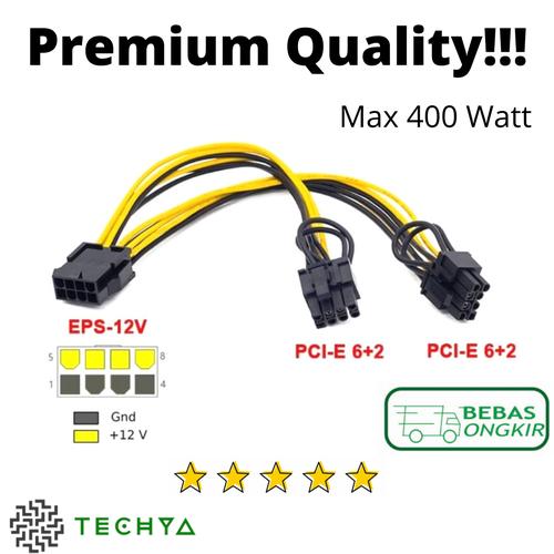 Jual High Quality!!! Kabel CPU 8 pin to dual pcie 6 8 pin splitter ...