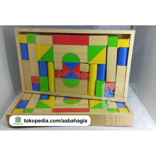 Jual Mainan Balok Kayu Besar Lego kayu warna 42 Pcs - Kota Depok - AA ...