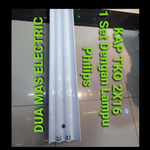 Jual Kap Lampu TKO set 2x36/2x16watt+Lampu TL led neon philips 16watt ...