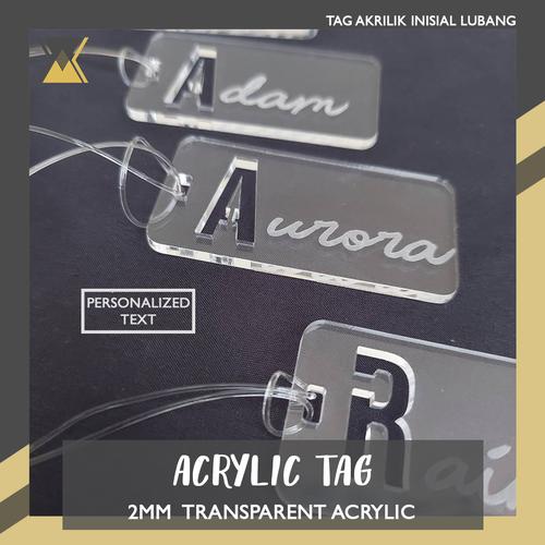 Jual Gantungan Tas / Tag Akrilik, Custom Nama dan Logo Cut Huruf ...