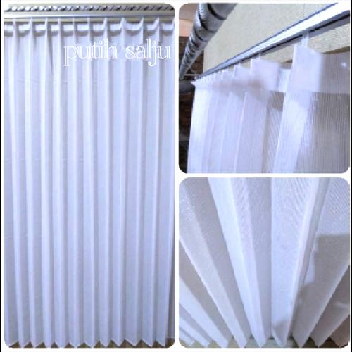 Promo gorden vitrase daleman putih polos - putih salju, L200×200 - Kab ...