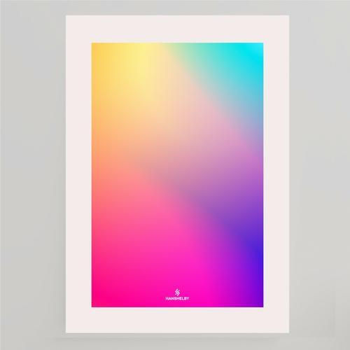 Jual dekorasi ruangan poster dinding aesthetic grafient mewah penuh ...