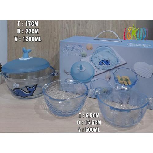 Jual MANGKOK SET ISI 3 /MANGKUK/ BOWL SET ISI 3 PCS/ WHALE / PAUS ...